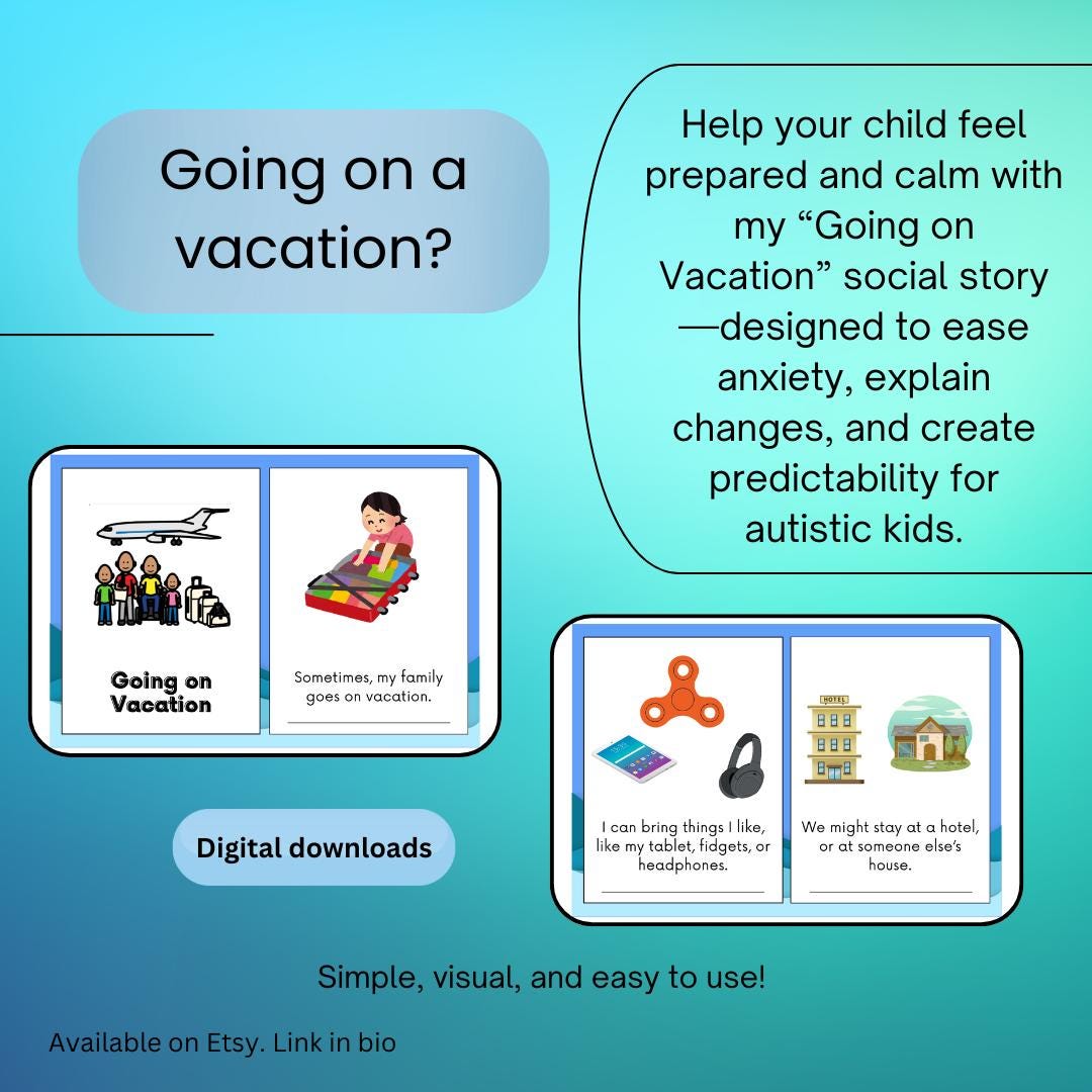 Going on Vacation Social Story – Visual Support for Autistic Children ...