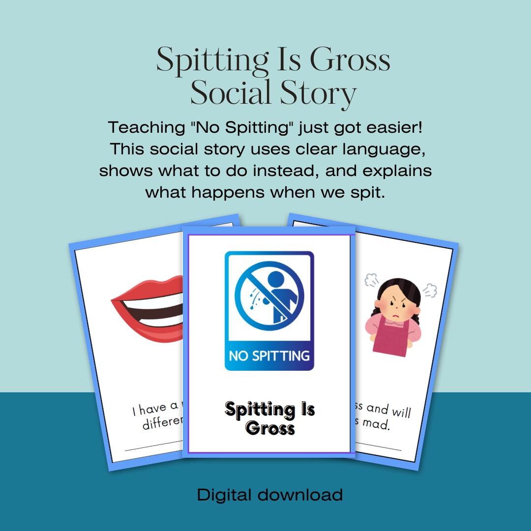 Spitting is Gross Social Story - Etsy
