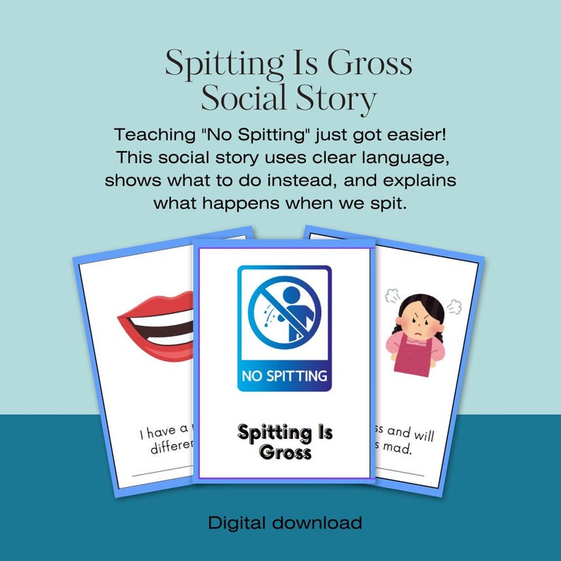 Spitting is Gross Social Story - Etsy