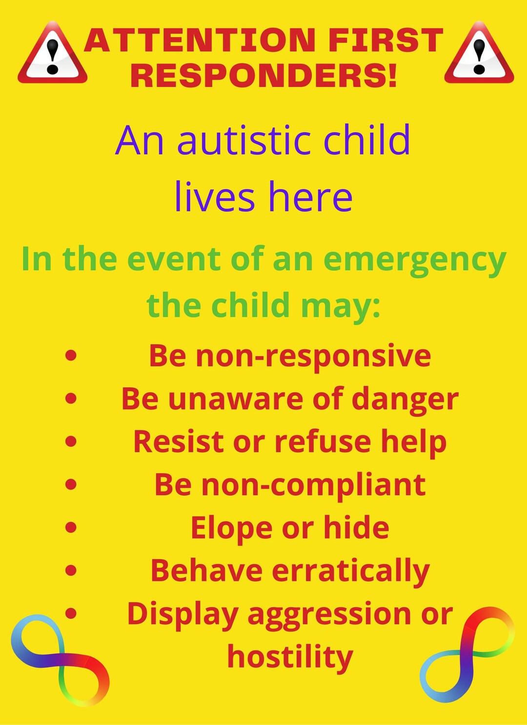 Autism Awareness First Responders Door Sign - Etsy