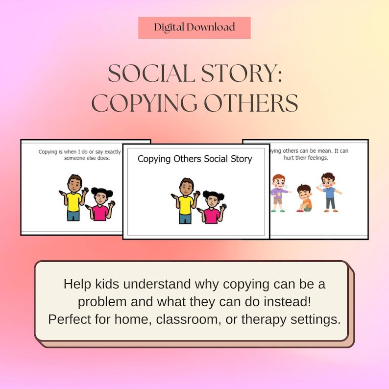 Copying Others Social Story - Digital Download - Etsy