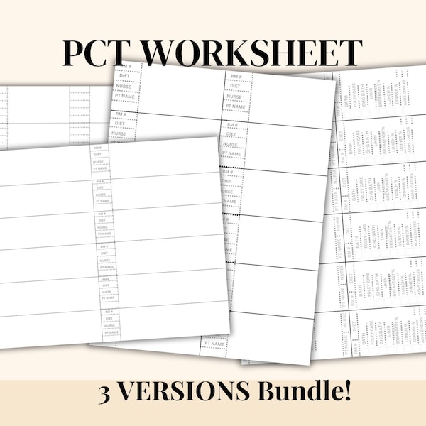 Pct Report Sheet - Etsy