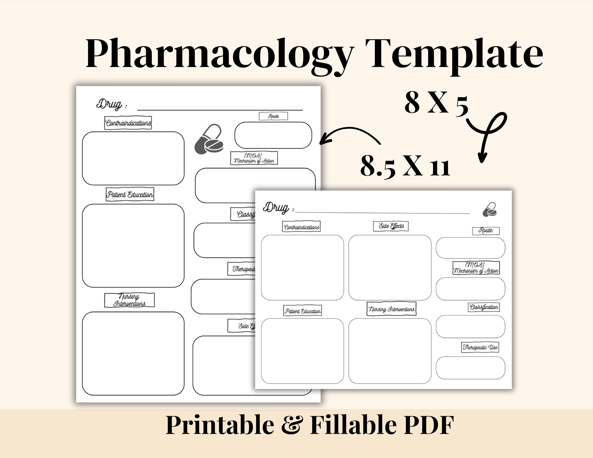 Pharmacology Drug Flash Cards Digital and Printable Download - Etsy