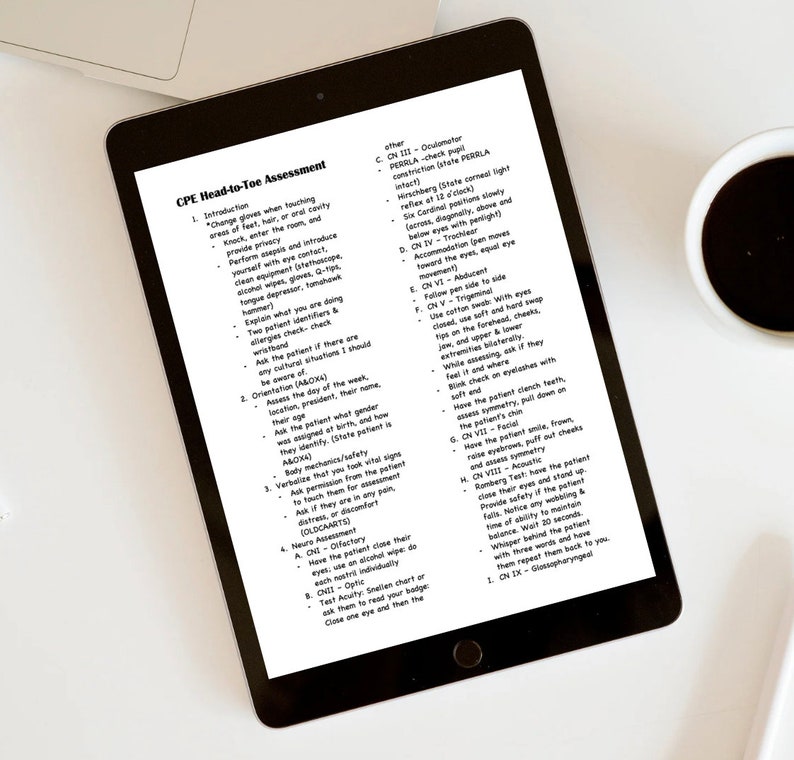 Nursing School Checklist Nursing Student Study Guide - Etsy