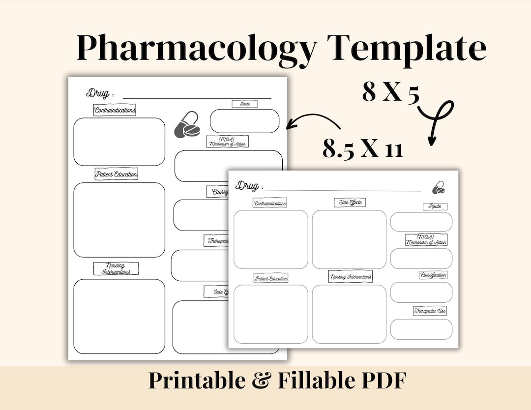 Pharmacology Drug Flash Cards Digital and Printable Download Nursing ...