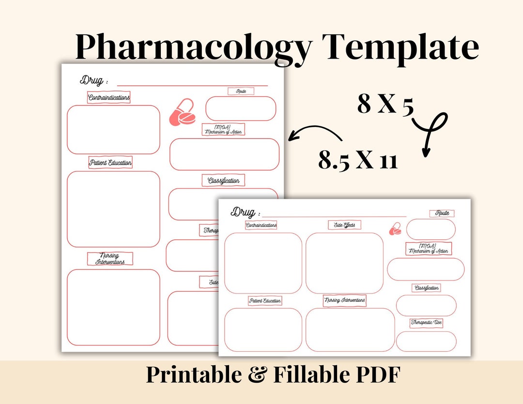 Pharmacology Drug Flash Cards Digital and Printable Download Nursing ...