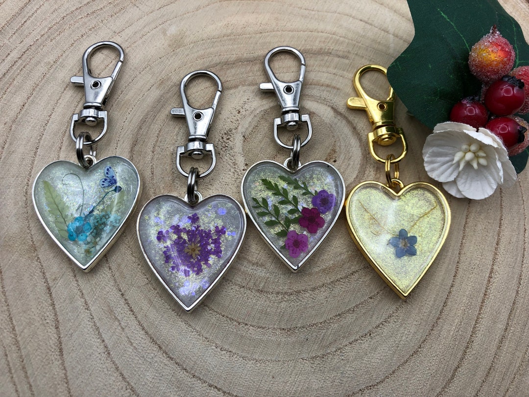 Dried Flower Keyring Pressed Floral Keychain Resin Flower Birthday Gift ...