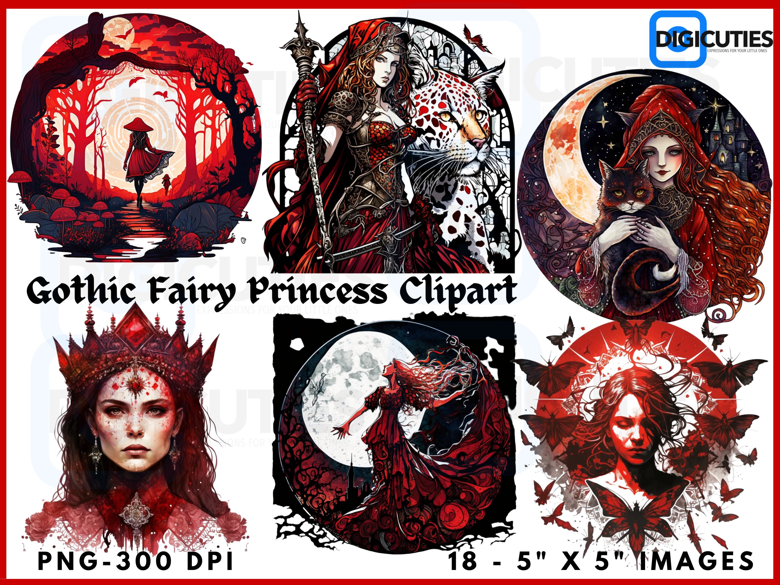 Gothic Fairy Princess Clipart, Fairy Clipart, Dark Fantasy Fairies ...