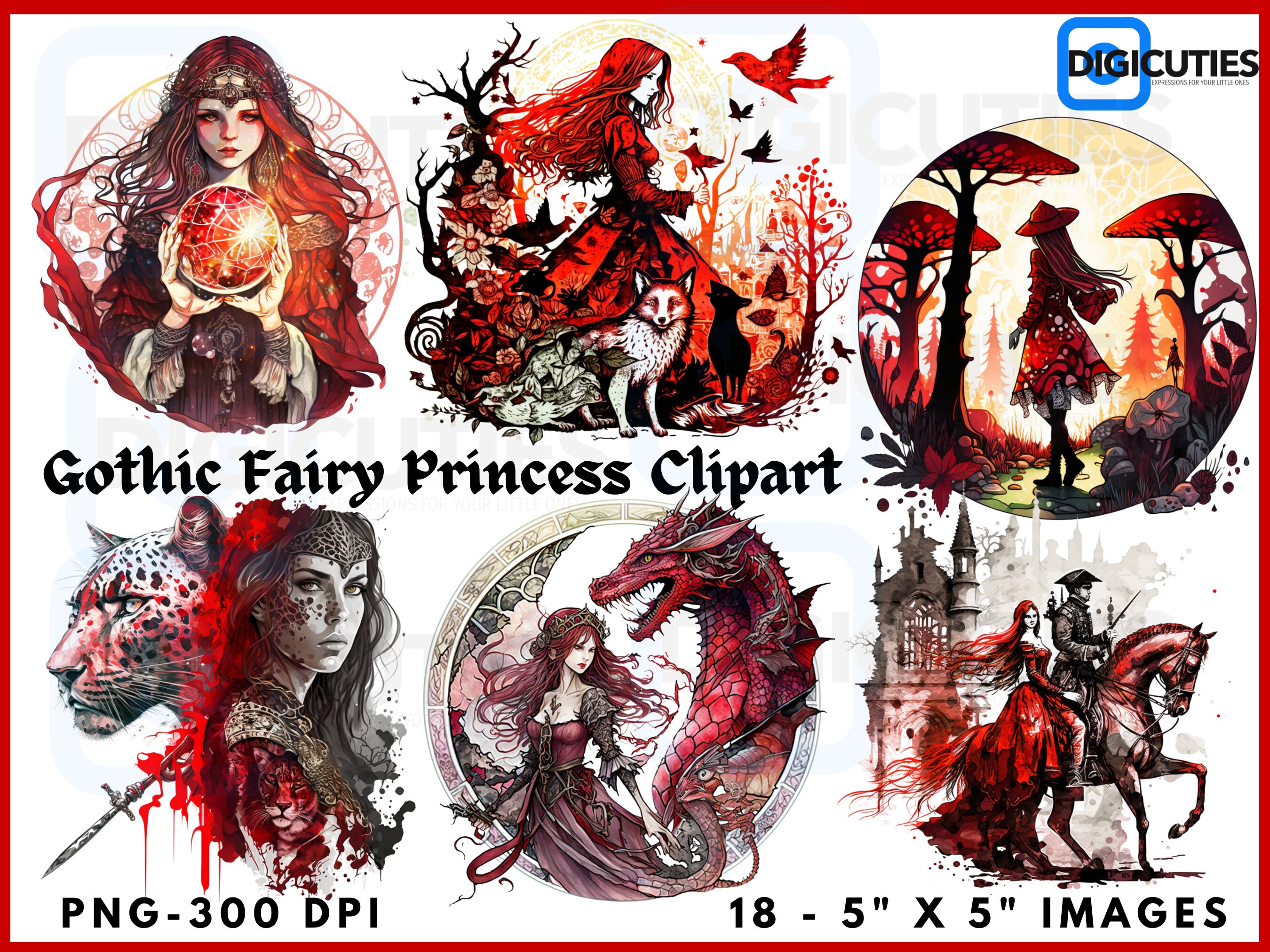 Gothic Fairy Princess Clipart, Fairy Clipart, Dark Fantasy Fairies ...