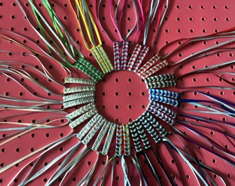 Set of Two 80s Retro Braided Ribbon Barrettes in Pastel Blue/gray/pink ...