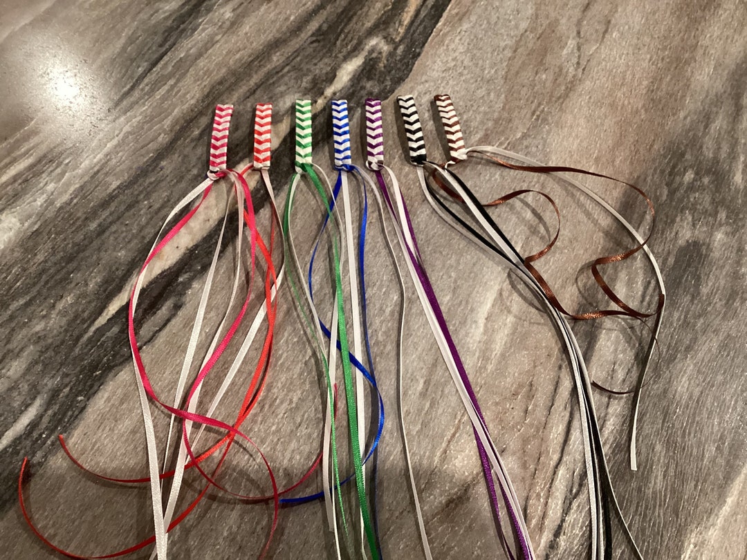 2 80s Retro Braided Ribbon Barrettes in White & Black/blue/brown/green ...