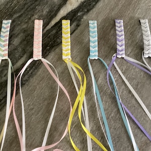 Set of Two 80s Retro Braided Ribbon Barrettes in Pastel Blue/gray/pink ...