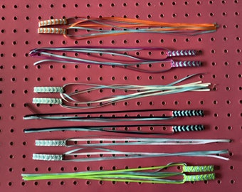 Set of Two 80s Retro Braided Ribbon Barrettes in Pastel Blue/gray/pink ...