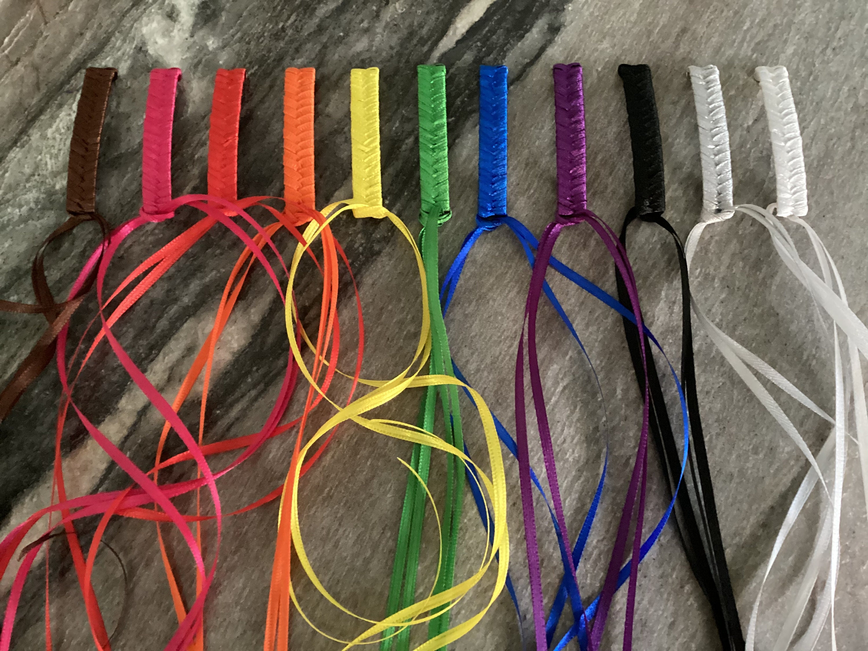 Set of Two Vibrant Colors 80s Retro Braided Ribbon Barrettes/every ...