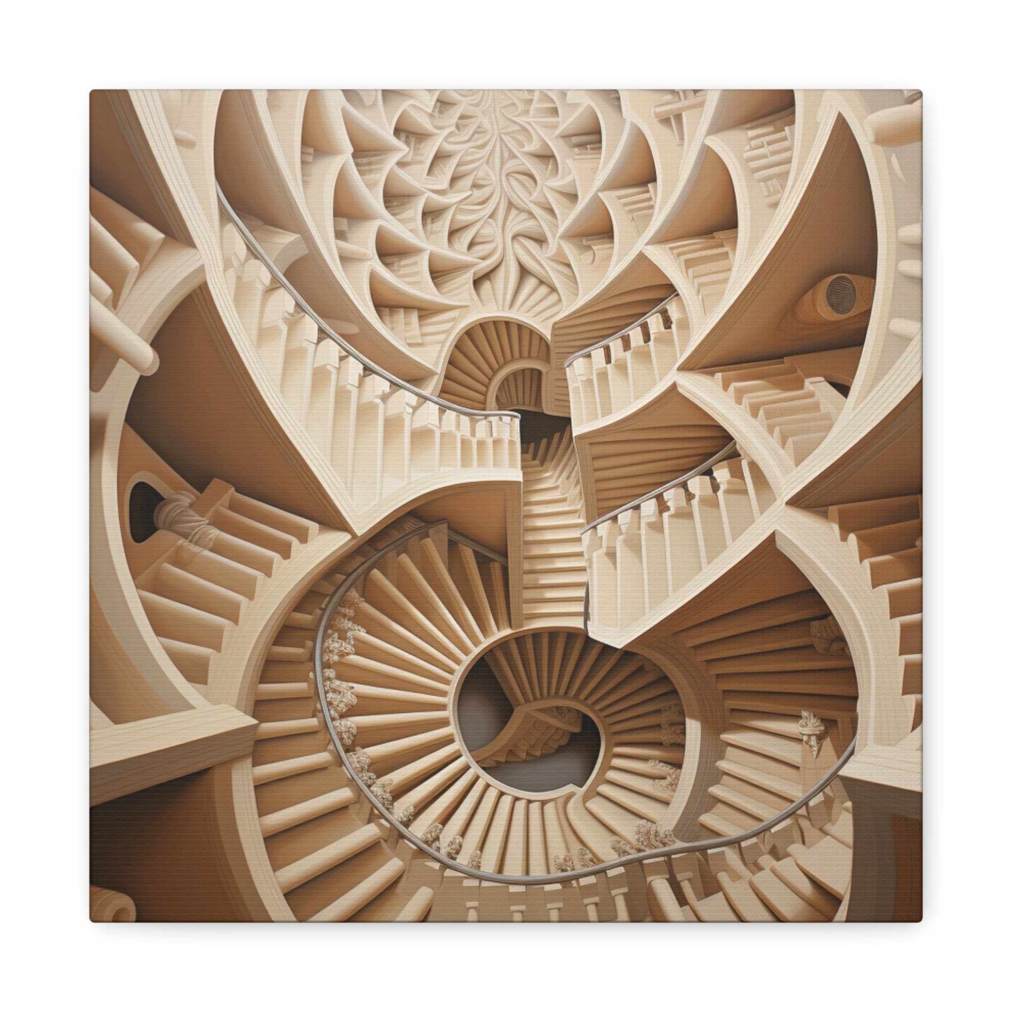 Subiendo la escalera beige de Escher - Etsy España