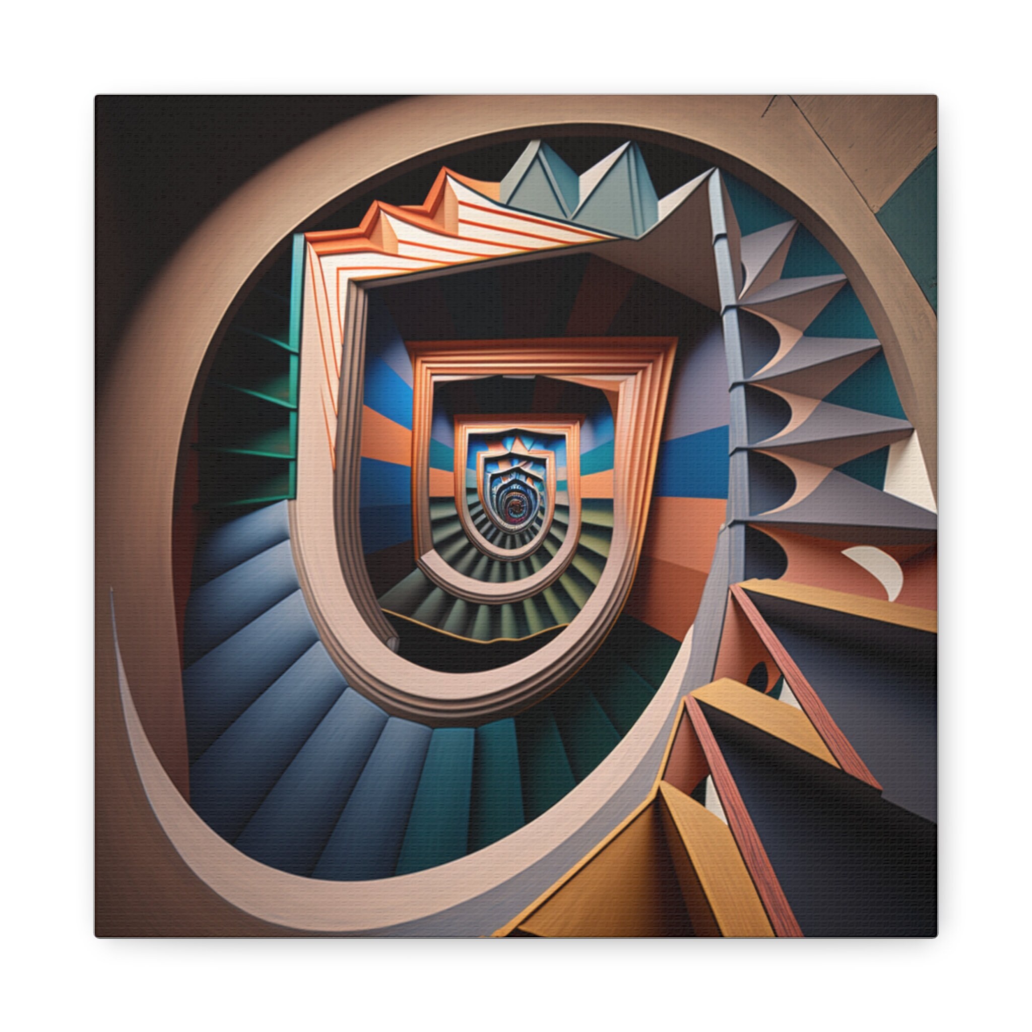 Colorful M.C. Escher-inspired Staircase II - Etsy
