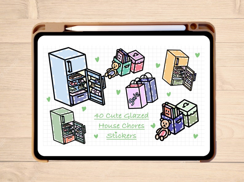 Cute Glazed Icon House Chores Digital Stickers | Goodnotes Stickers ...