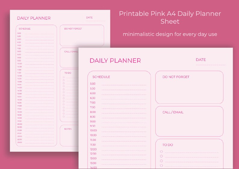 Daily Planner Printable A4 Printable Daily Planner Sheet - Etsy