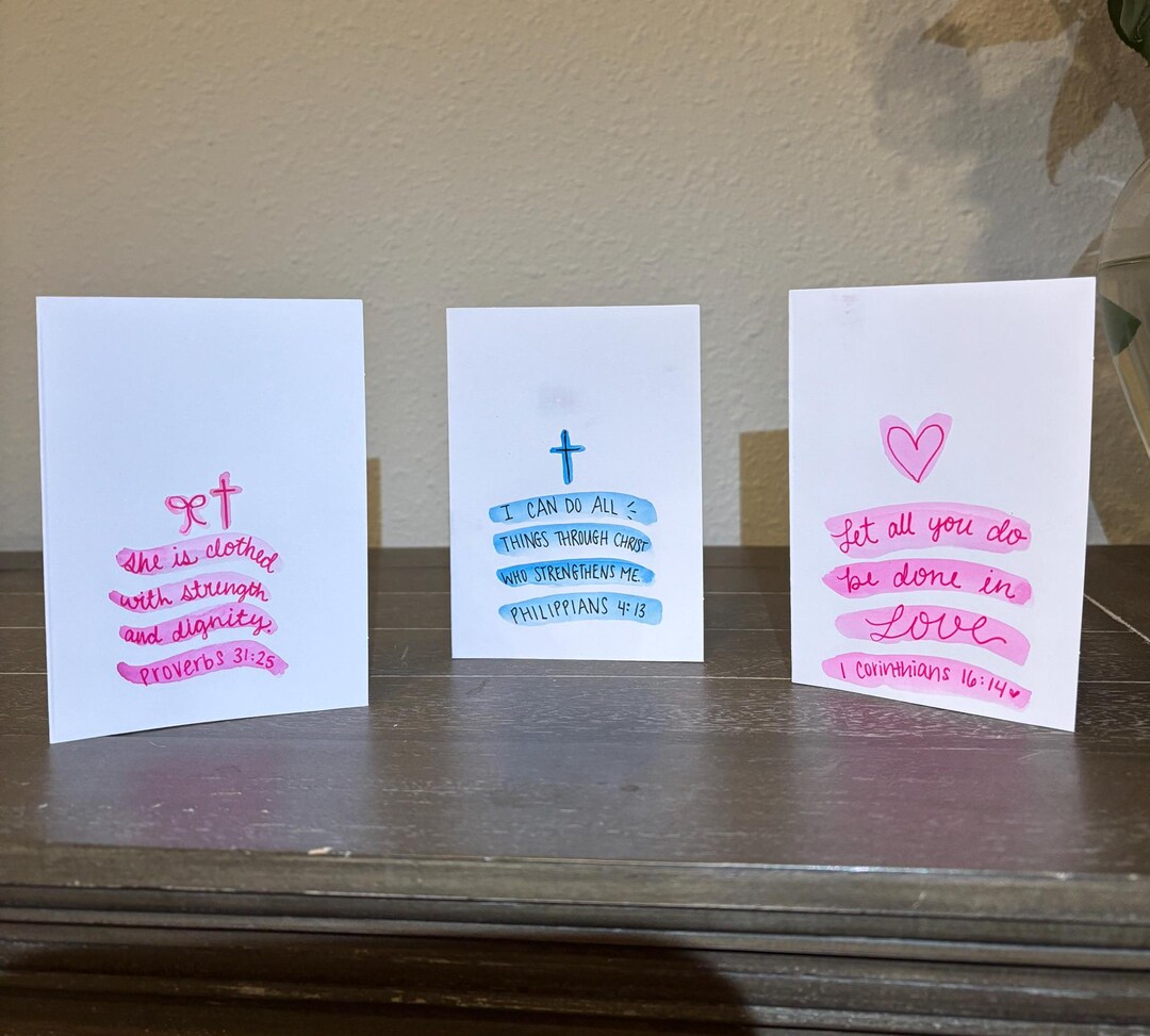 Set of 3 Handmade Bible Verse Cards for Encouragement - Etsy
