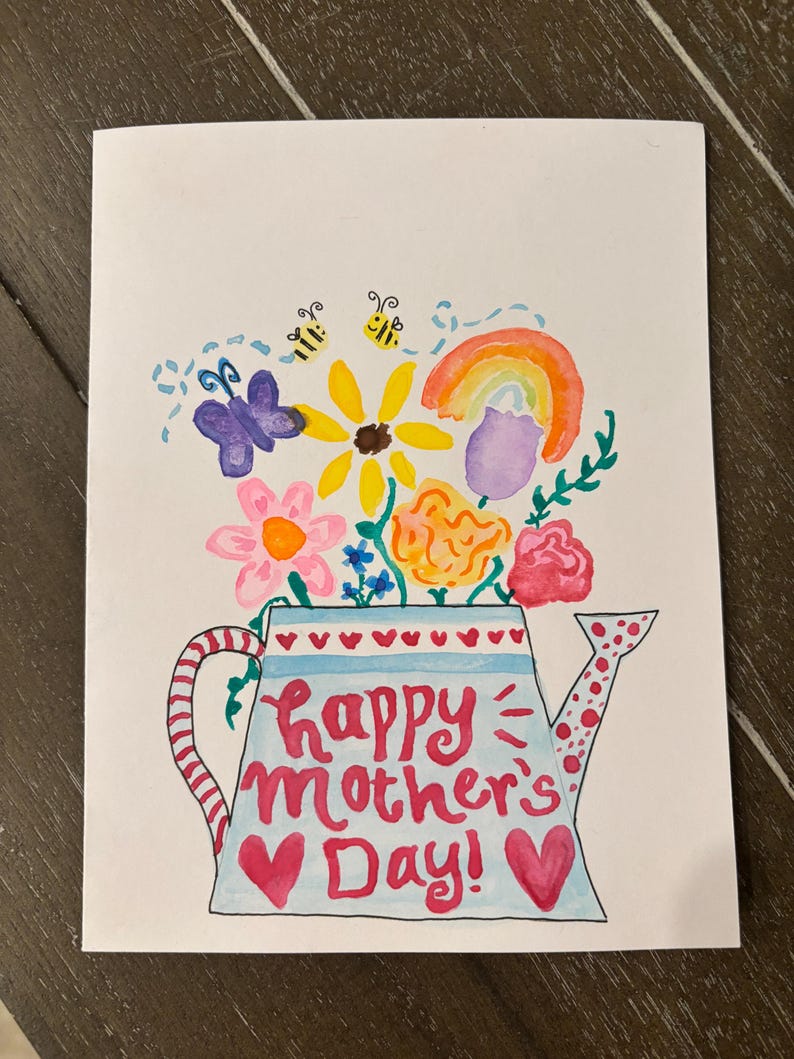 Custom Handmade Flower Garden Mother's Day Card - Etsy