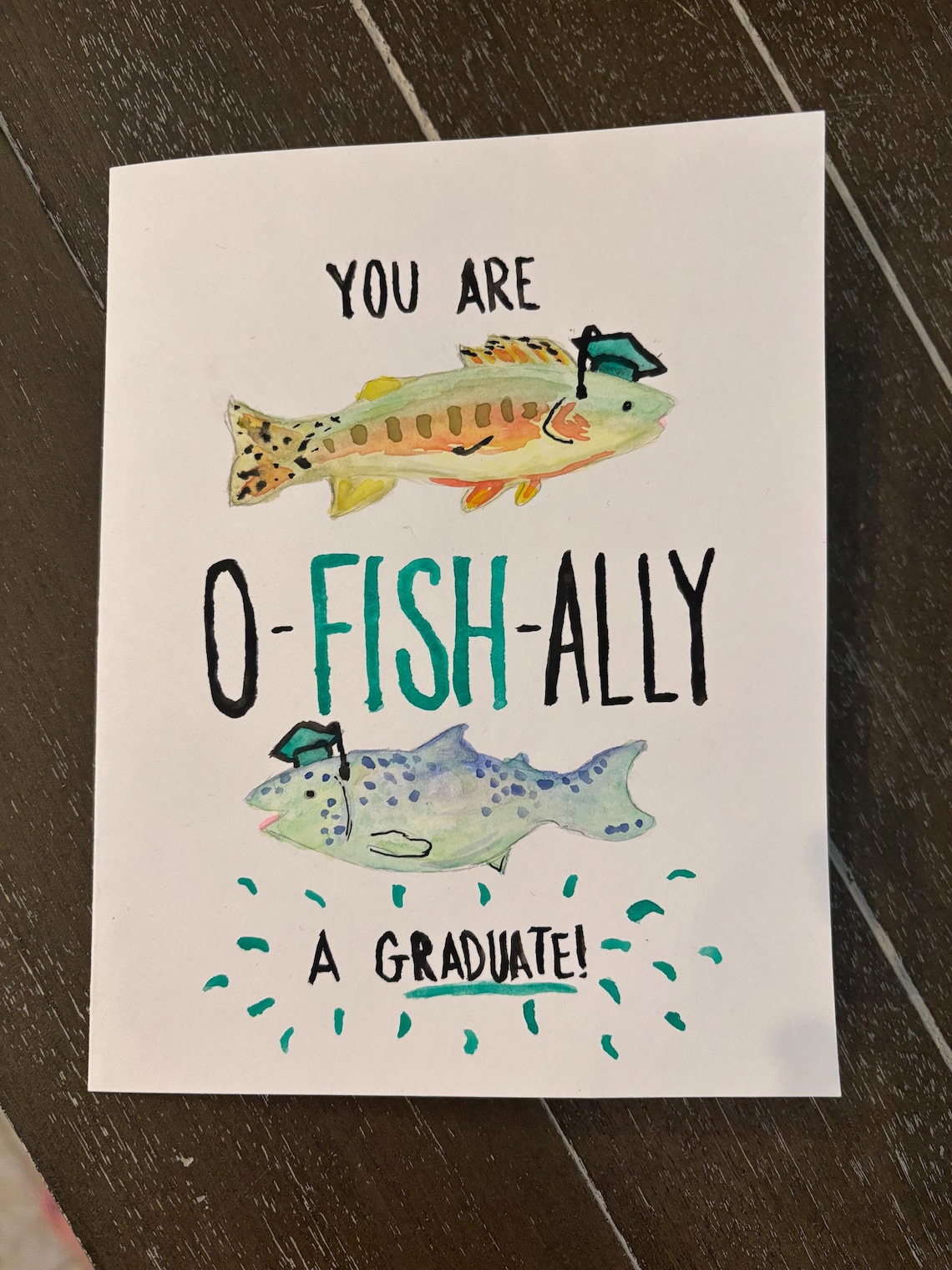 Handmade Fish Pun Graduation Card - Etsy