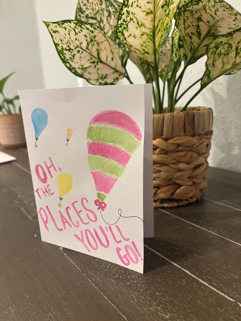 Dr. Seuss Inspired Graduation Card "oh the Places You'll Go", Handmade ...