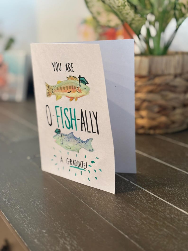 Handmade Fish Pun Graduation Card - Etsy