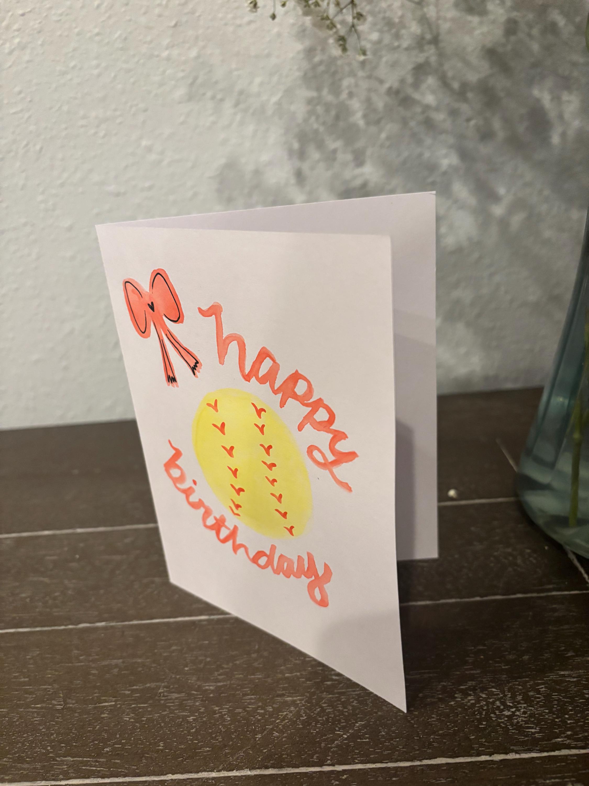 Custom Handmade Softball Birthday or Any Occasion Card - Etsy