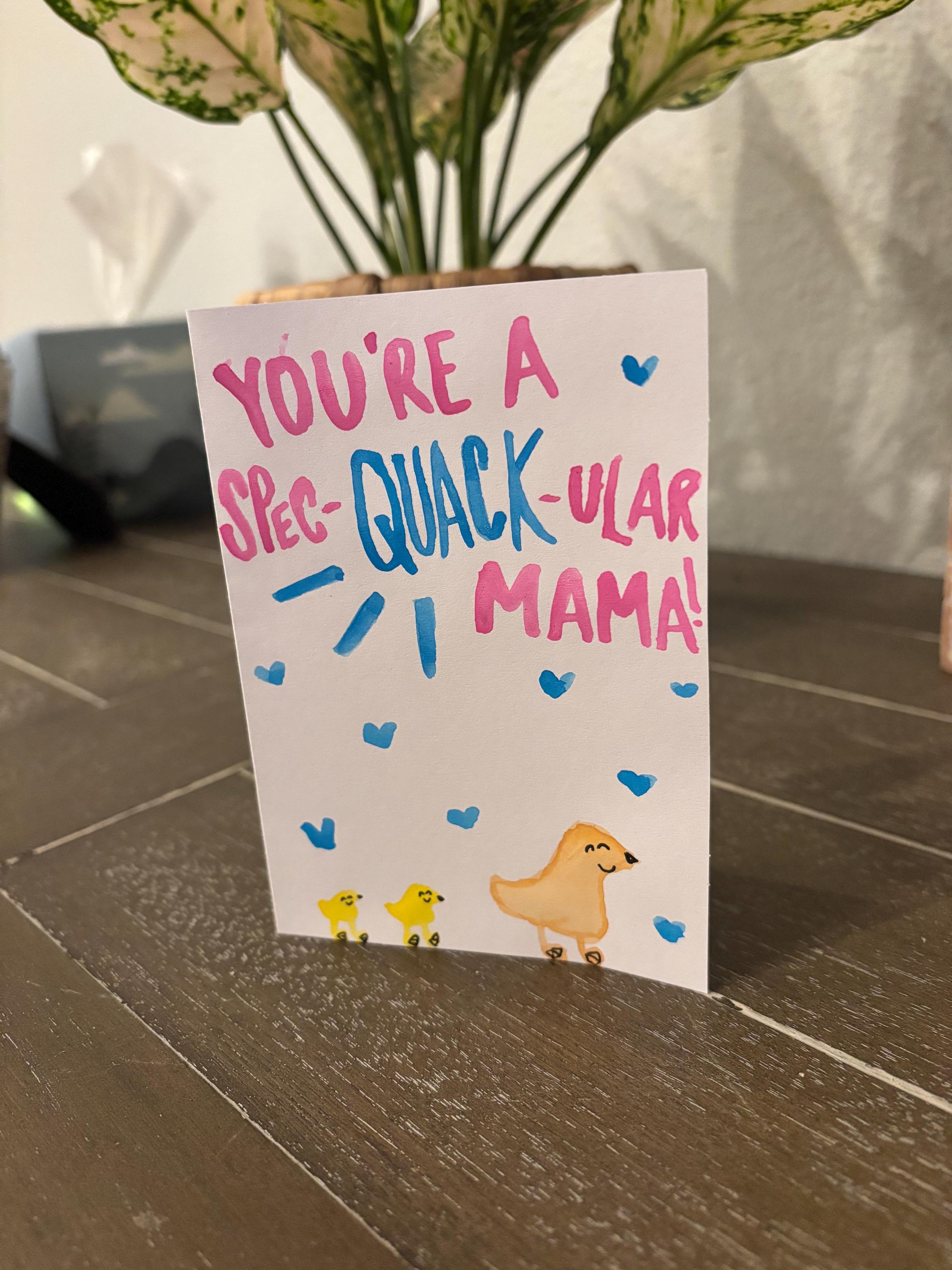Custom Handmade "spec-quack-ular" Mama Duck Mini Mother's Day Card - Etsy