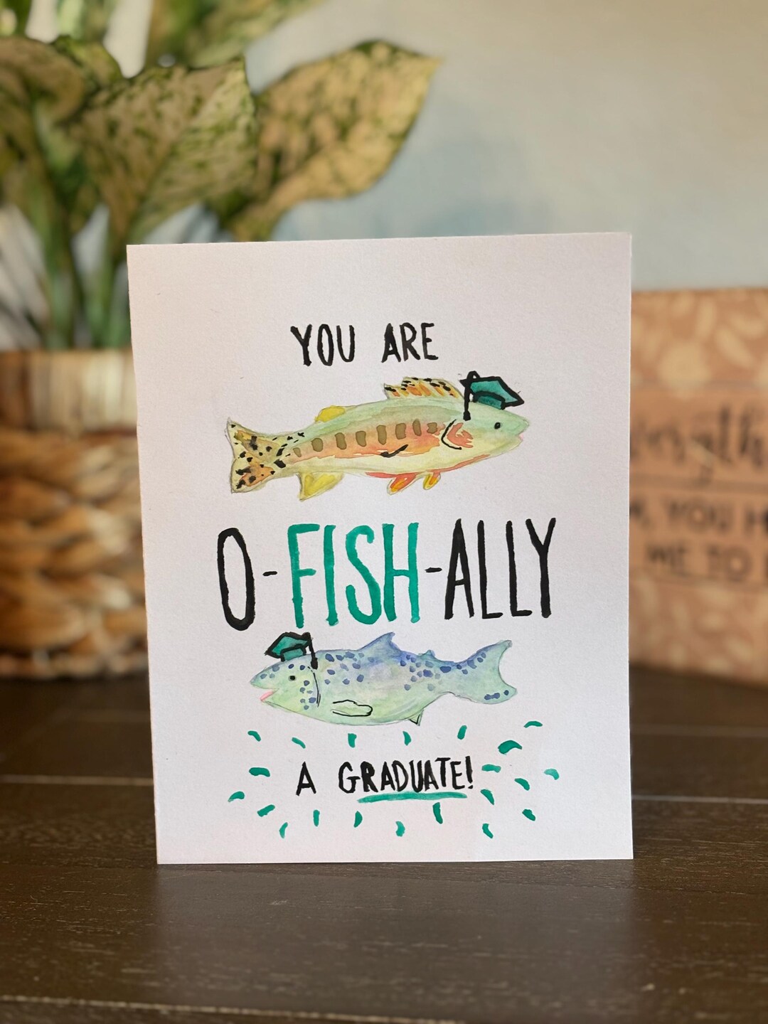 Handmade Fish Pun Graduation Card - Etsy