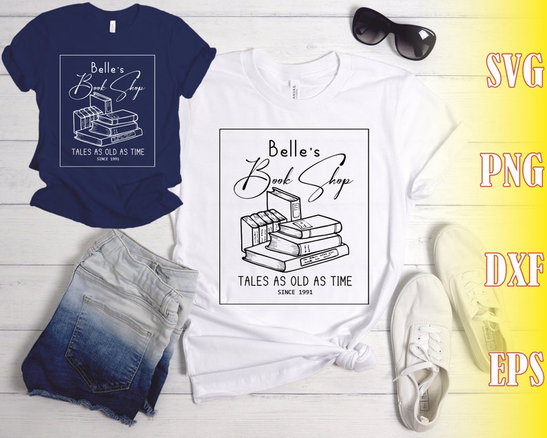 Belle Beauty Andthe Beast Svg Png Dxf Eps, Belle's Book Shop Svg, Book ...