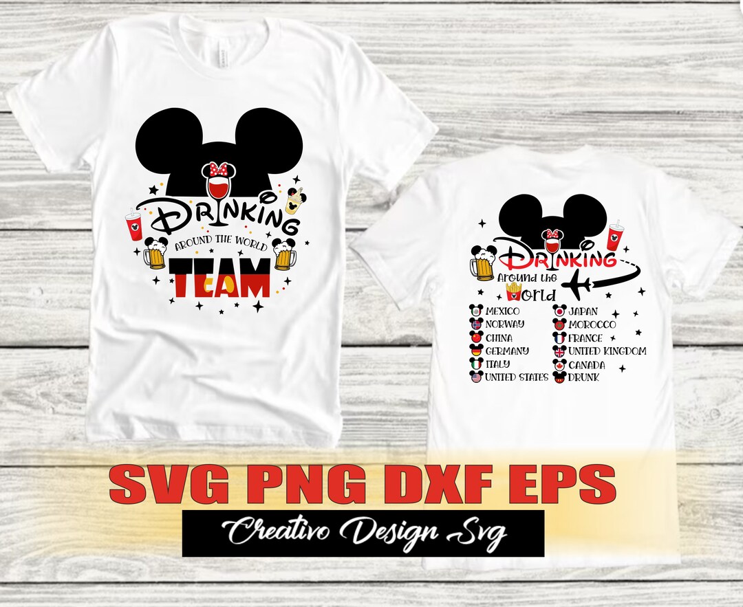 Drinking Around the World Svg Png Dxf, Drinking TEAM Svg, Epcot Beer ...