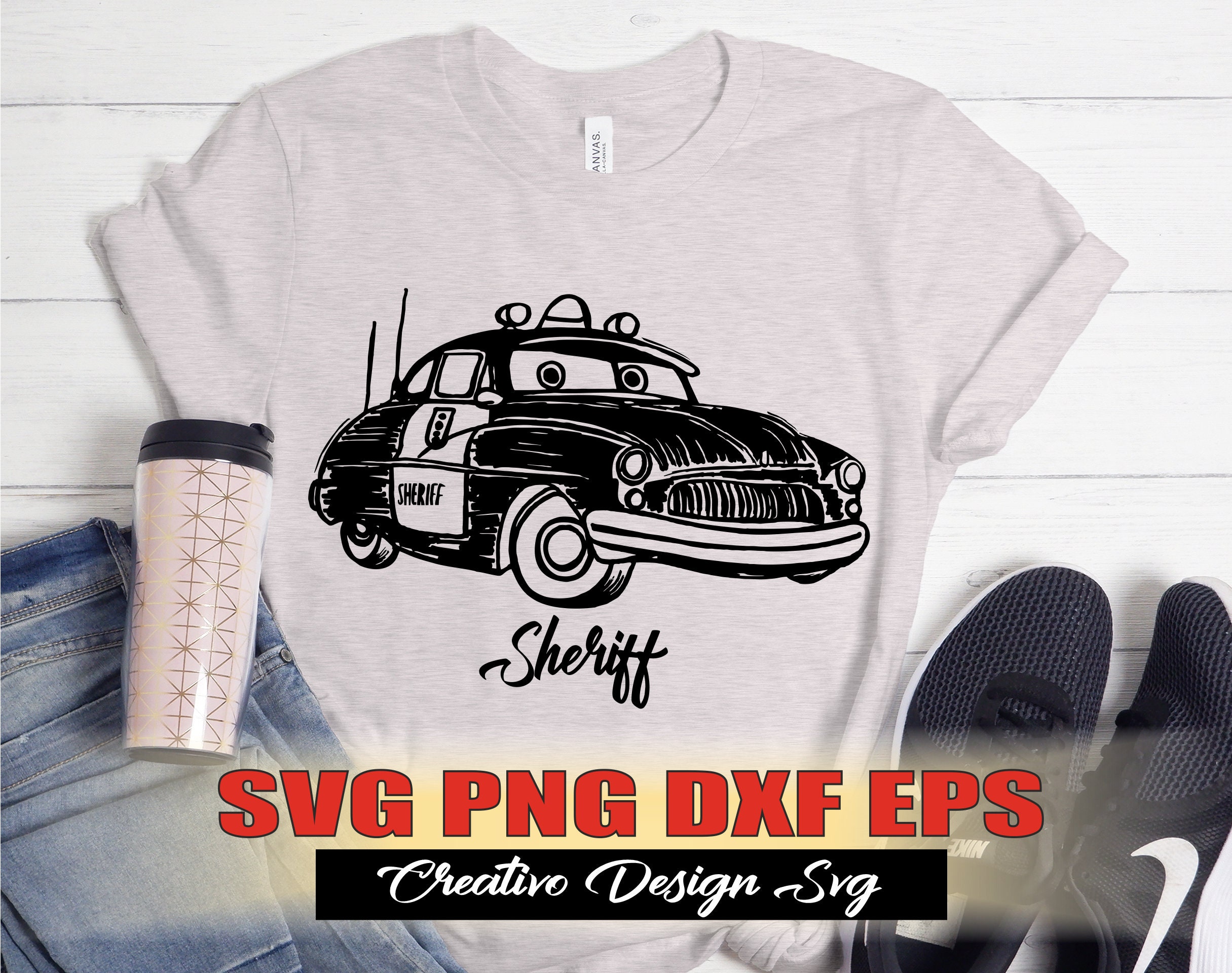 Cars Svg Png Dxf Eps Sheriff Svg Mcqueen Svg Family Shirt Disneyworld ...