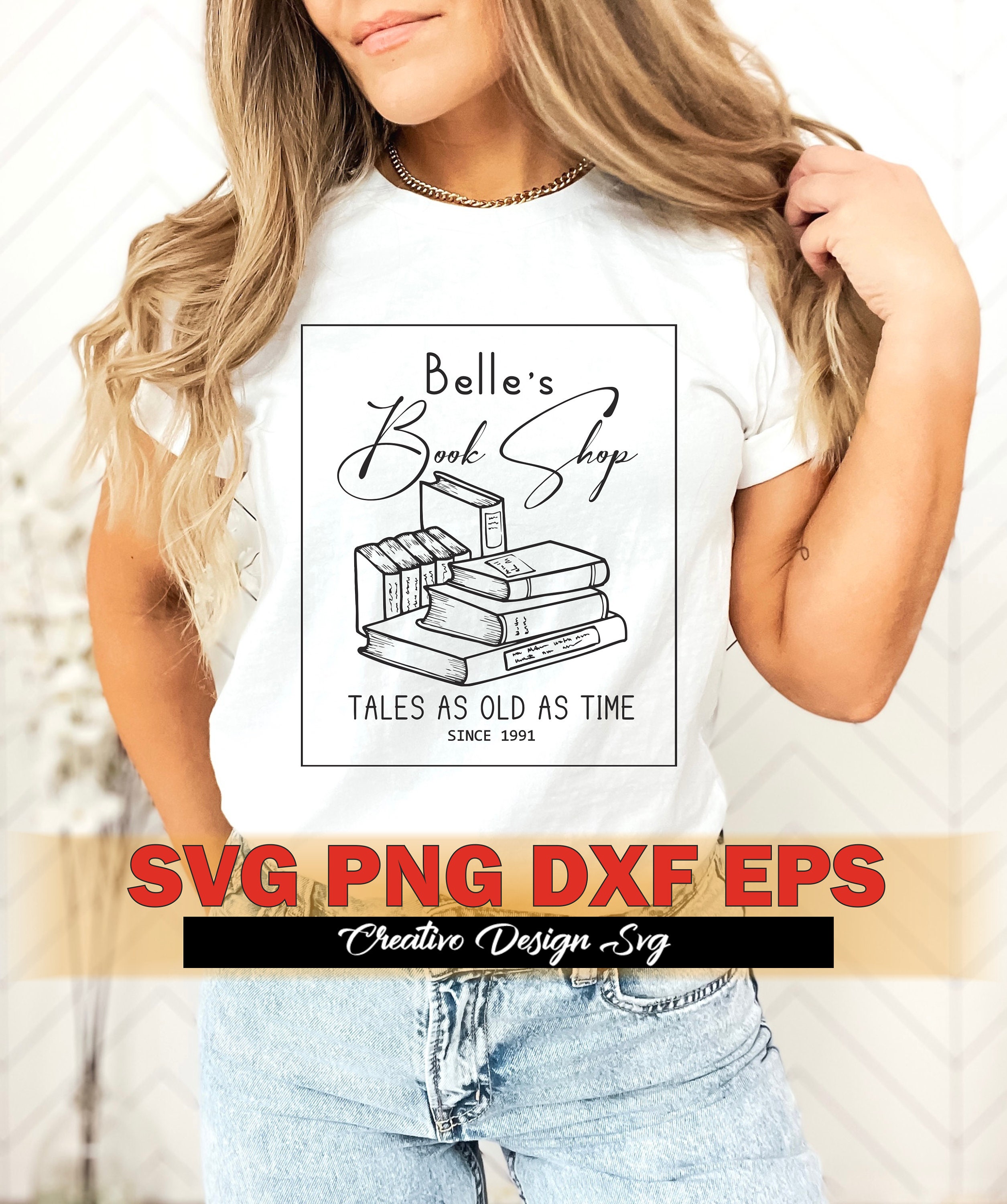 Belle Beauty Andthe Beast Svg Png Dxf Eps, Belle's Book Shop Svg, Book ...