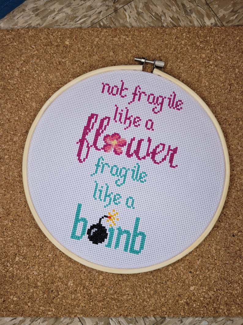Fragile Like a Bomb Cross Stitch Pattern Pdf - Etsy