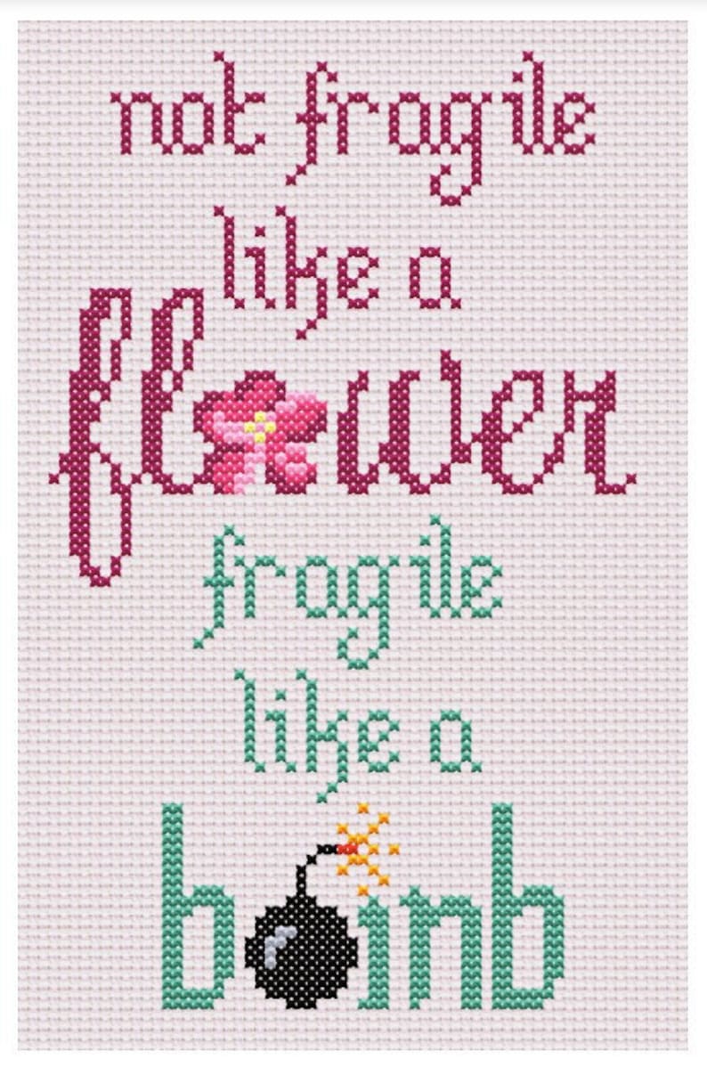 Fragile Like a Bomb Cross Stitch Pattern Pdf - Etsy