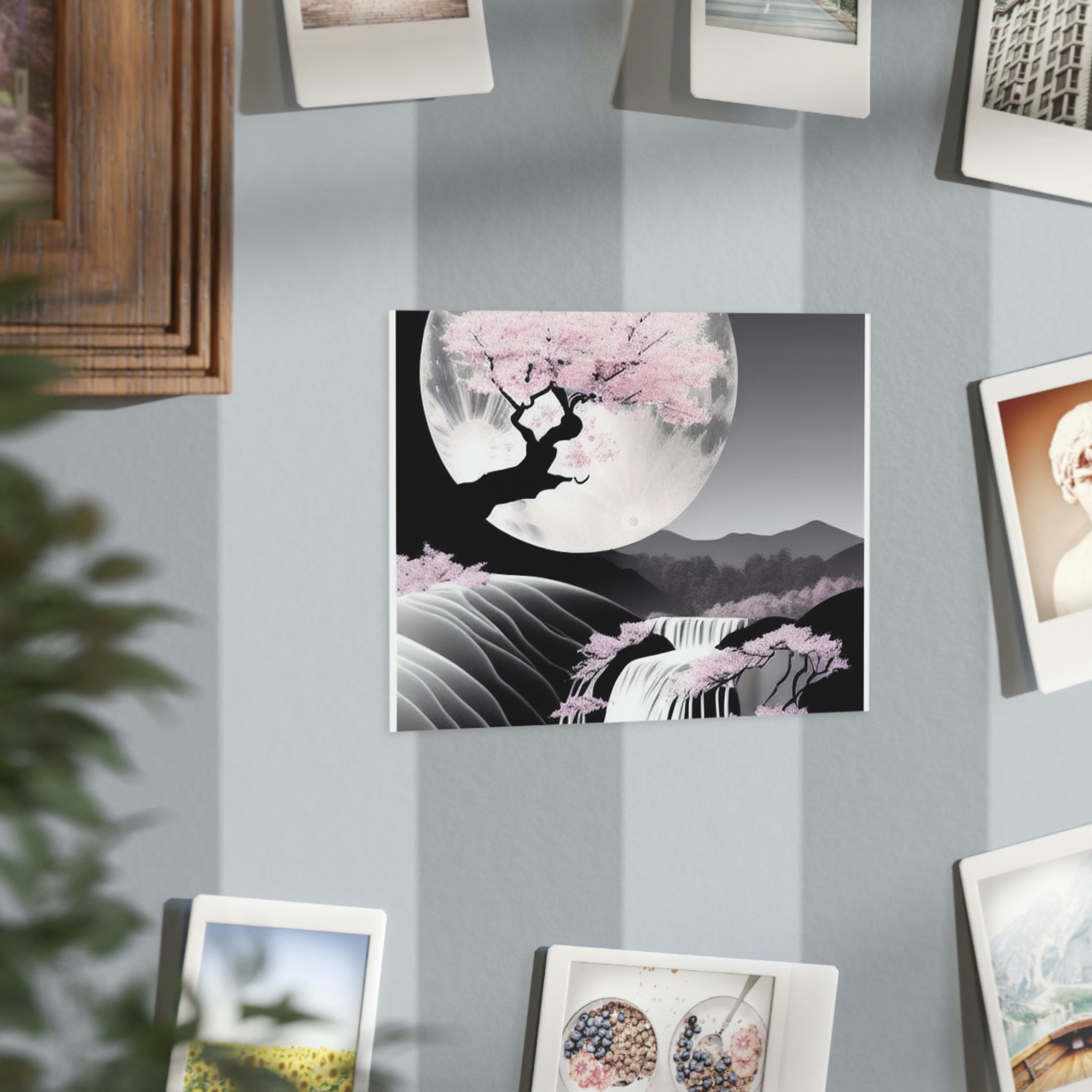 Cherry Tree Poster Moon Background Unframed Prints - Etsy