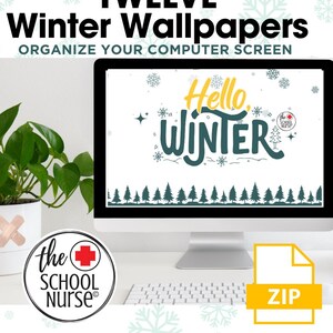 School Nurse Computer Wallpapers for Winter Set of 12 - Etsy