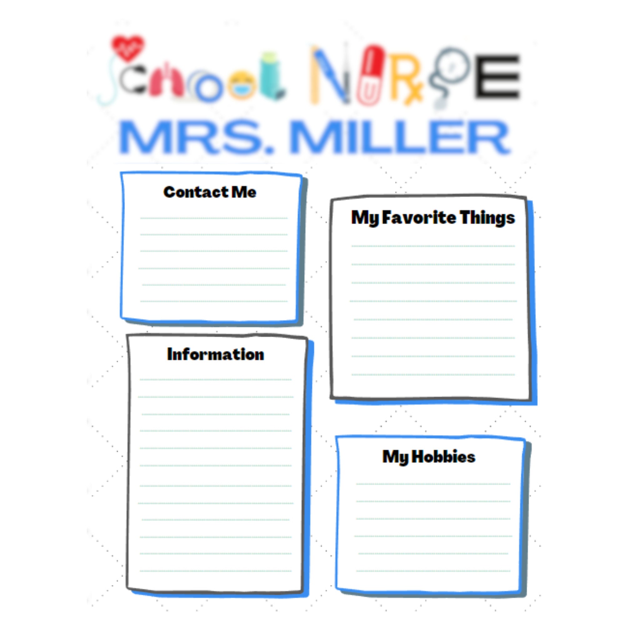 Meet the School Nurse Templates - Etsy