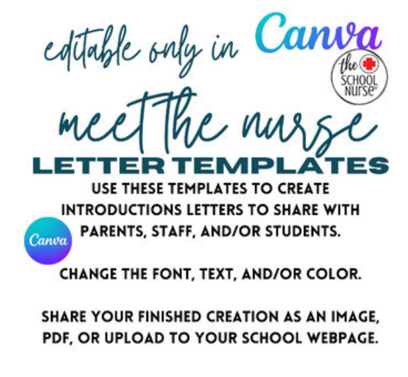 Meet the School Nurse Templates - Etsy