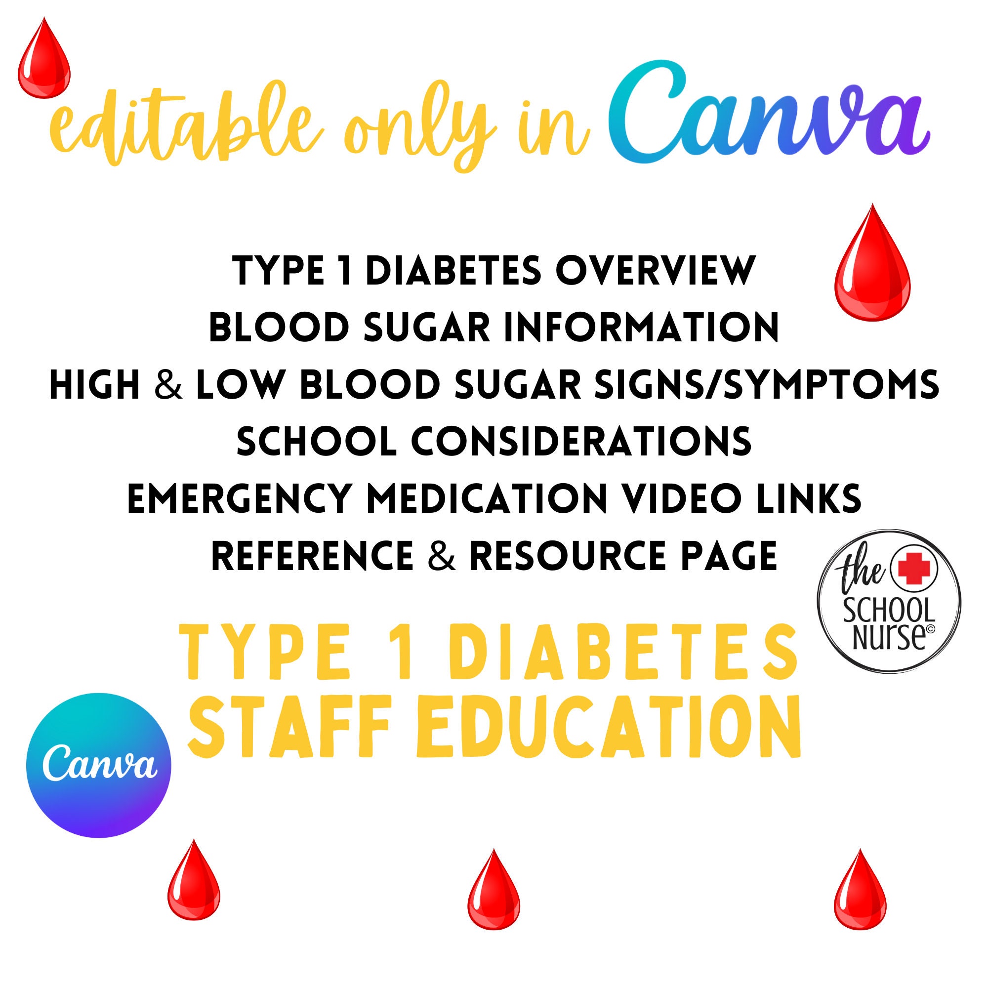 Type 1 Diabetes School Staff Education by the School Nurse - Etsy