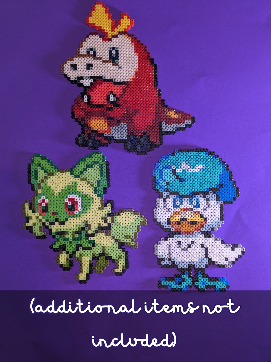 Fuecoco Pokemon Gift Perler Bead Art 8 Bit Pixel Decoration, Handmade ...