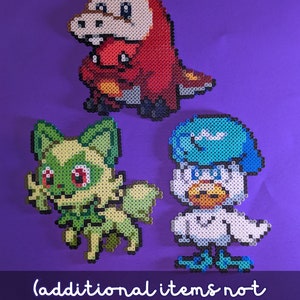 Quaxly Pokemon Gift Perler Bead Art 8 Bit Pixel Decoration, Handmade ...