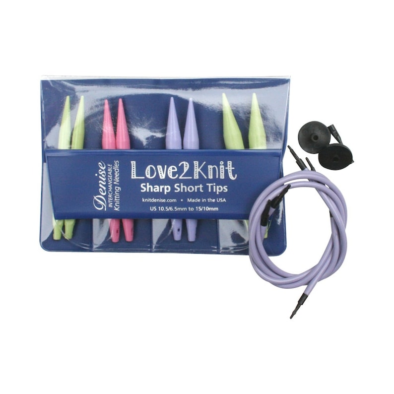 Love2knit Sharp Short Tip Interchangeable Knitting Needle Set by Denise ...