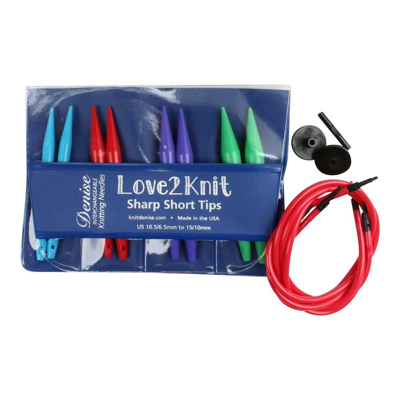 Love2knit Sharp Short Tip Interchangeable Knitting Needle Set by Denise ...