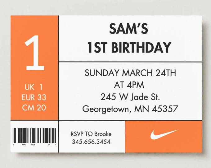Sneaker Head Jordan Lover Shoe Box Birthday Invitation Fully Editable ...