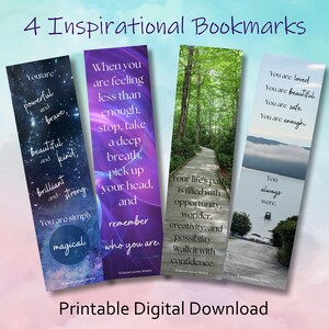 Set of Four Printable Inspirational Bookmarks - Etsy