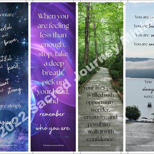 Set of Four Printable Inspirational Bookmarks - Etsy