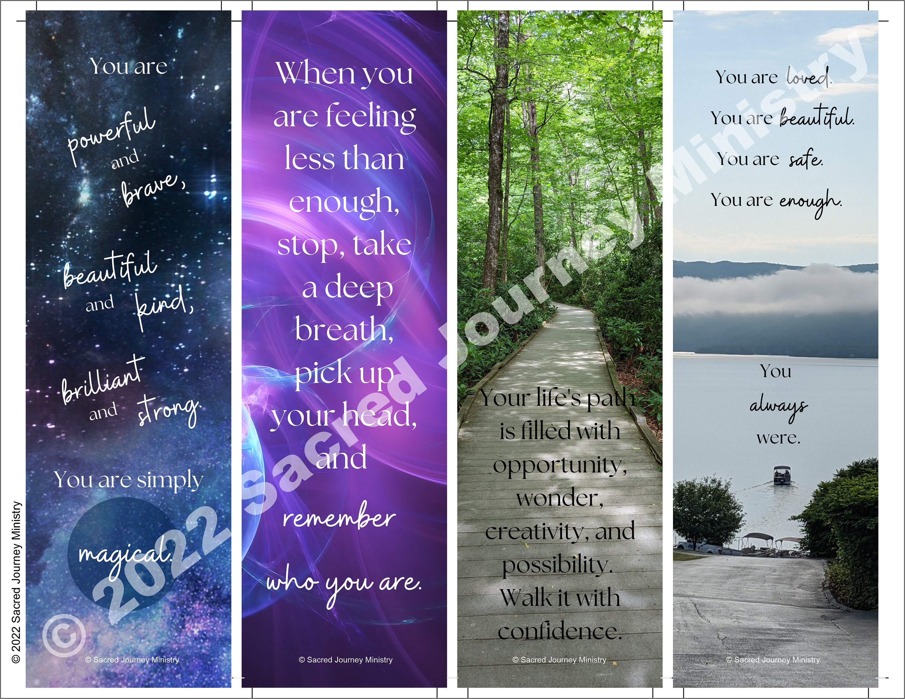 Set of Four Printable Inspirational Bookmarks - Etsy