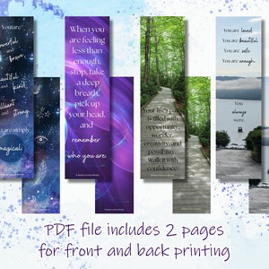 Set of Four Printable Inspirational Bookmarks - Etsy
